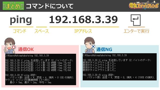 【実演】pingコマンドを使用した設備や機器のネットワーク接続確認方法 | 電気エンジニアのツボ